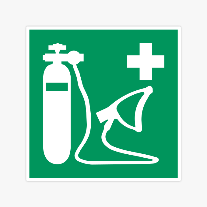 Sticker zuurstofreanimator/oxygen resuscitator kopen? - Plakkers.nl