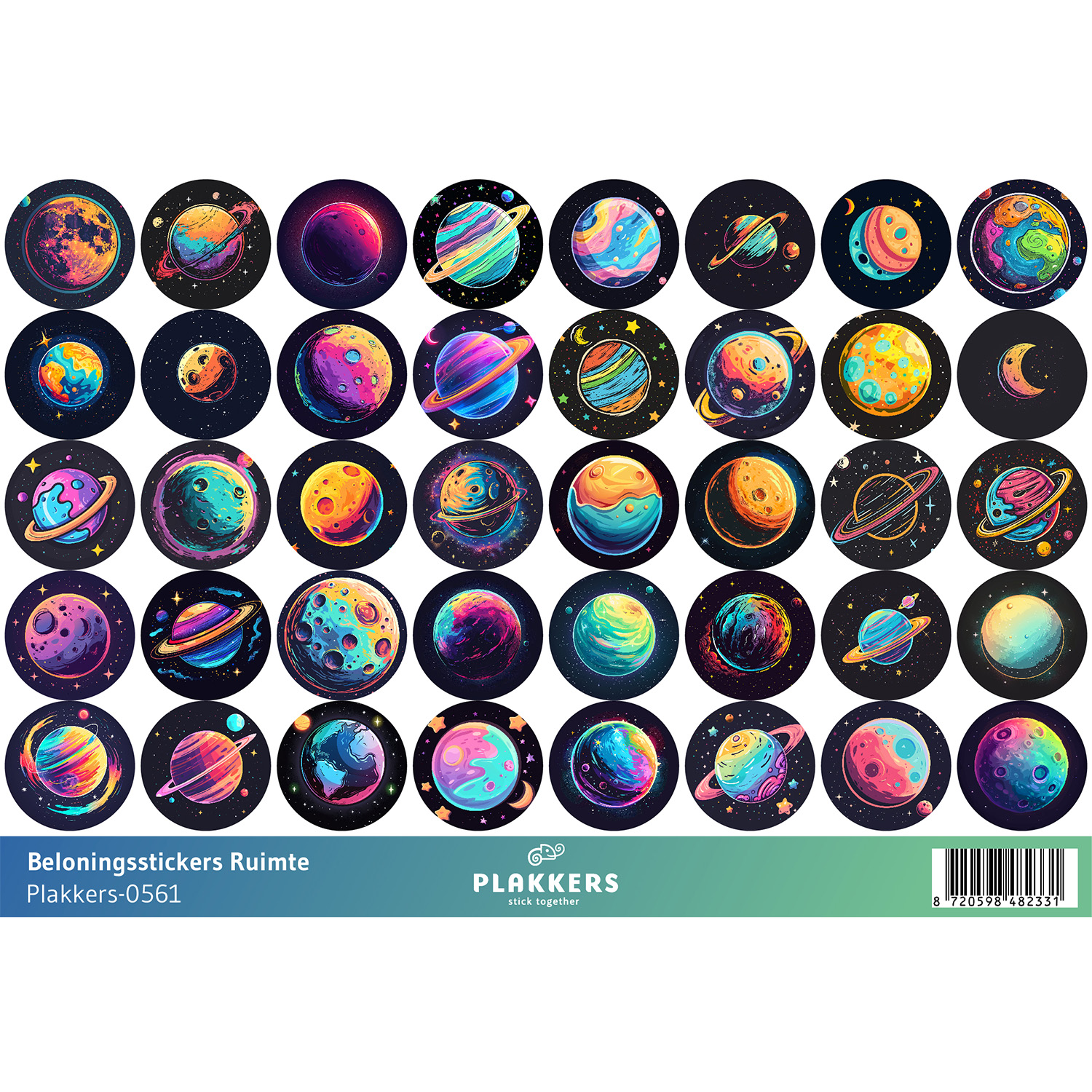 Beloningsstickers ruimte Kopen? Stickers v.a. 0,49 - Plakkers.nl