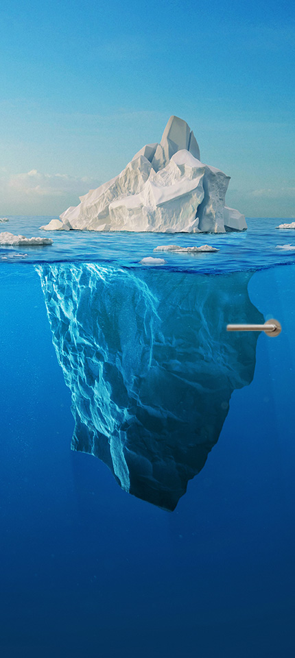 Deursticker / poster ijsberg in de oceaan Deurstickers op Maat